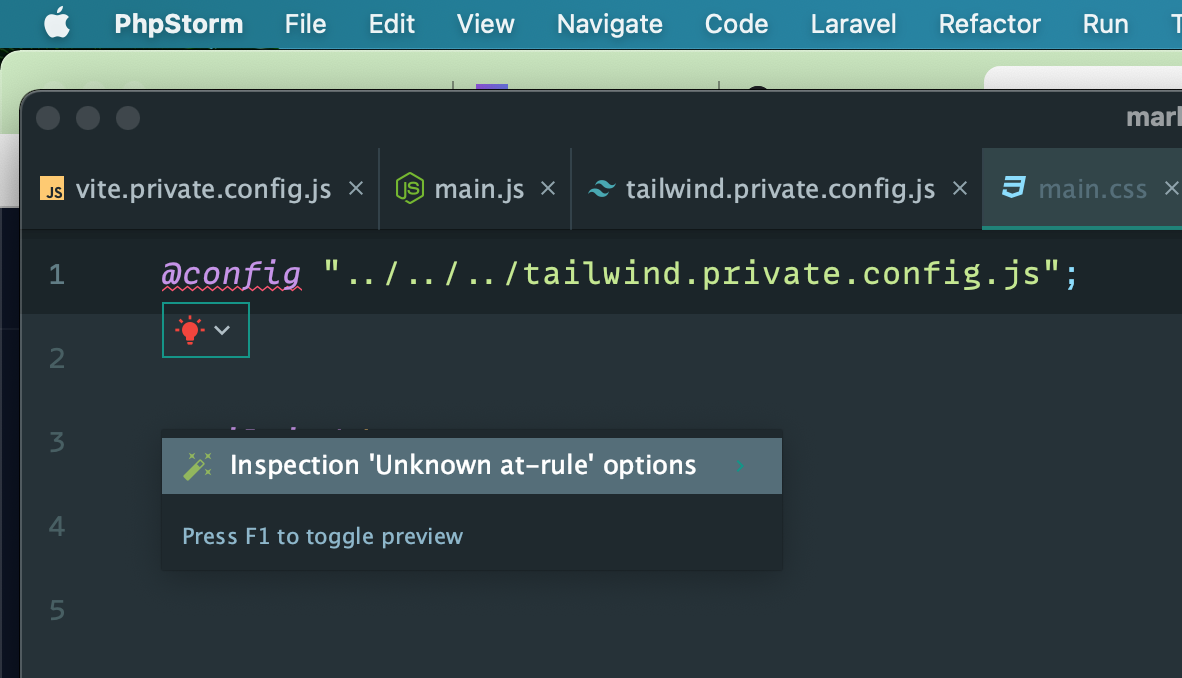 Phpstorm Unknown Inspectation At Rule · Tailwindlabs Tailwindcss · Discussion 9629 · Github 