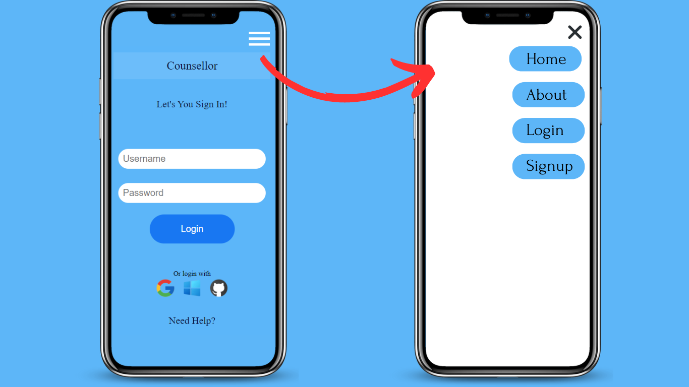Adding Hamburger Button to Navbar for Small Screens · Issue #109 · Counselllor/Counsellor-Web ...