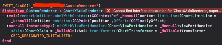 Cannot find interface declaration for 'ChartXAxisRenderer' when subclassing XAxisRenderer ...