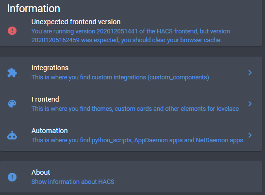 Unexpected frontend version - 1.9.0 · Issue #1749 · hacs/integration · GitHub