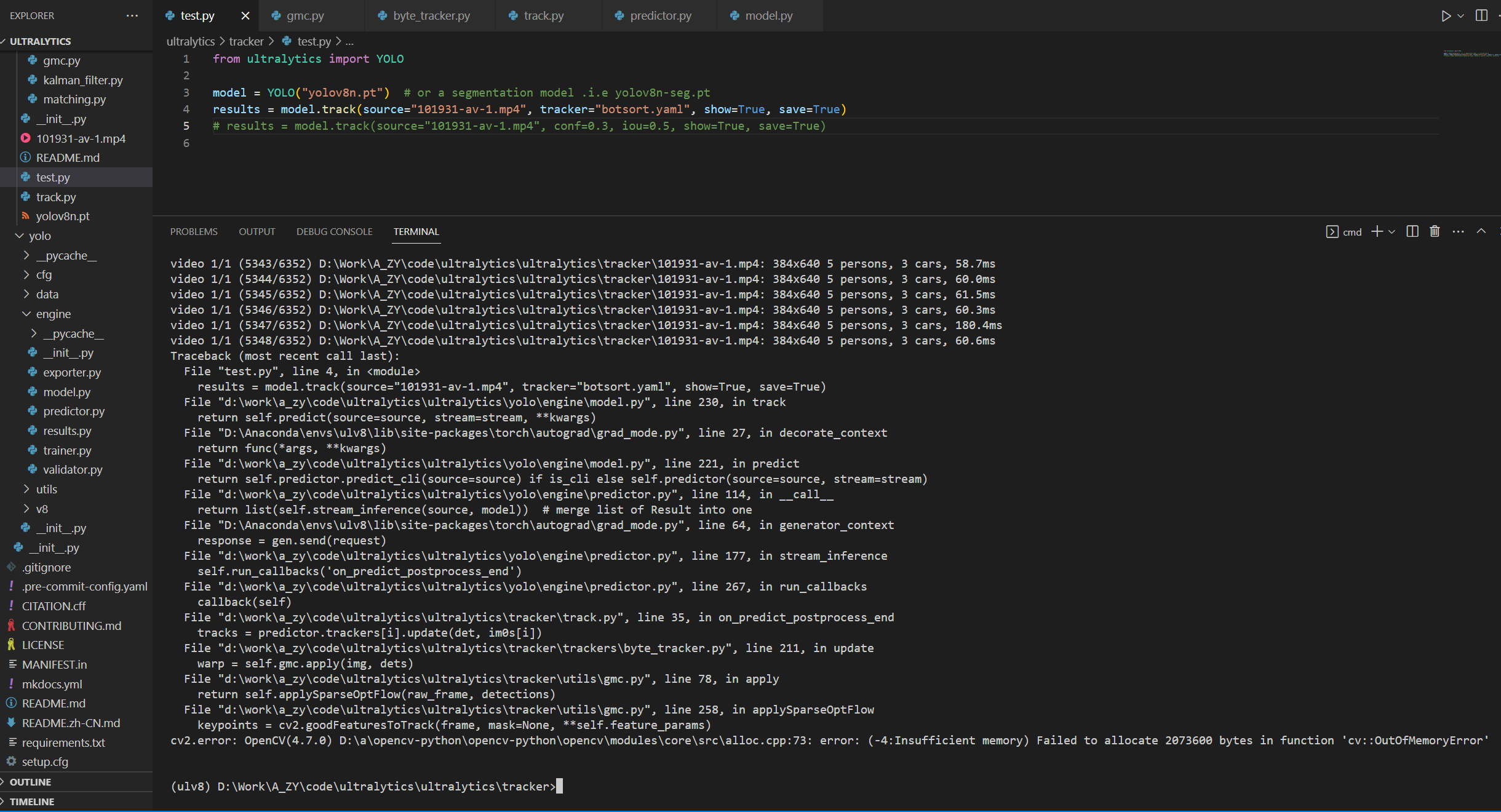 cv::OutOfMemoryError · Issue #1392 · ultralytics/ultralytics · GitHub