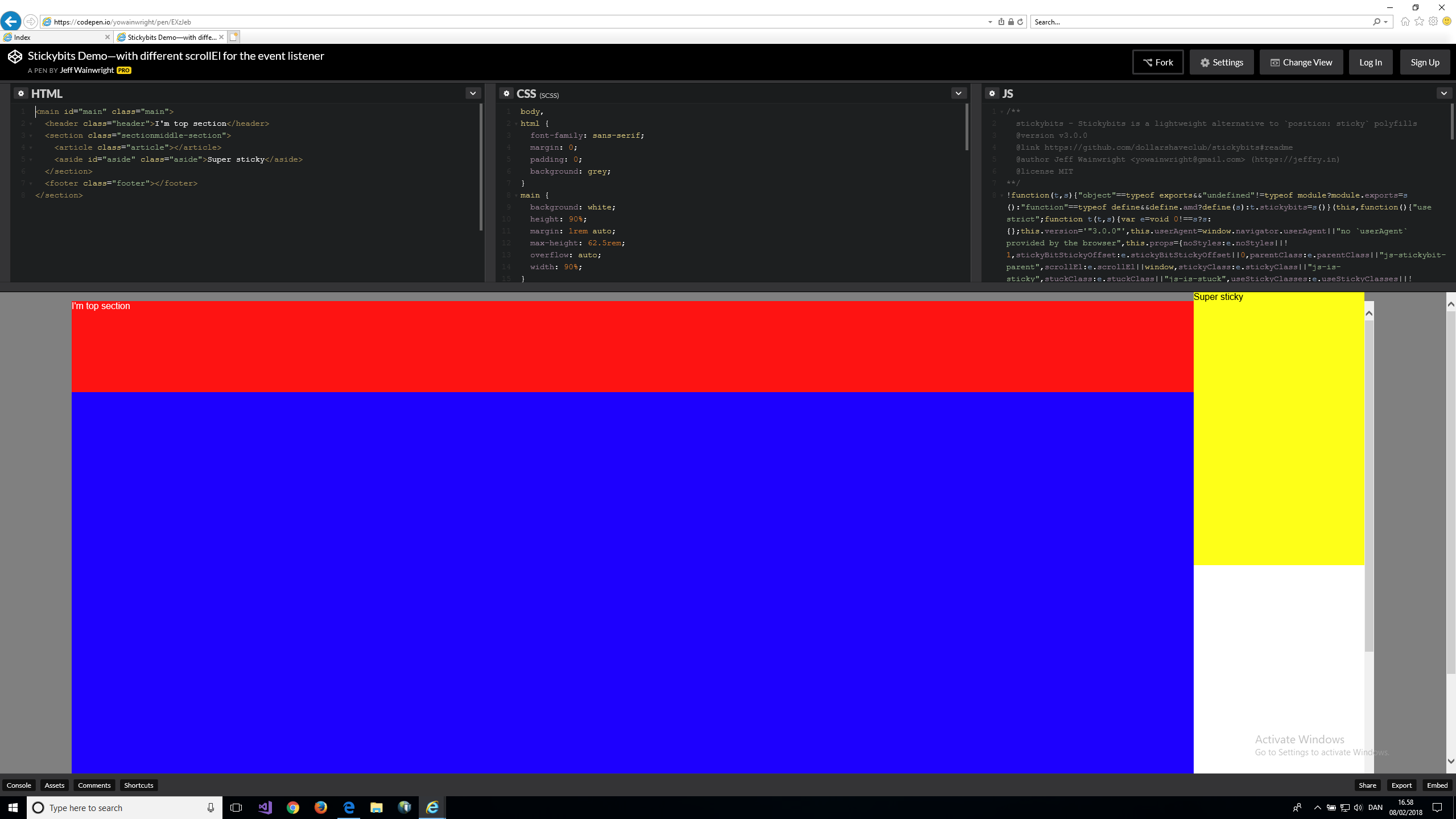 Demo broken in IE11 & 10 · Issue #228 · dollarshaveclub/stickybits · GitHub
