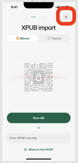 Onboarding (scanning the XPUB) - possibility to escape when I import another asset · Issue #6727 ...