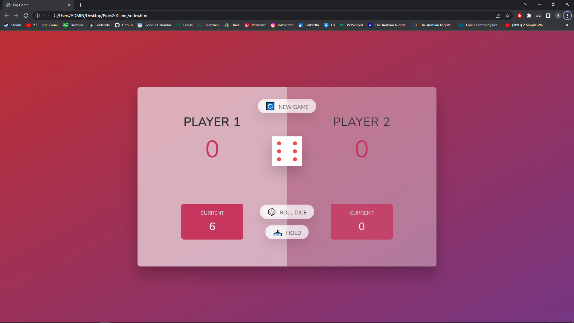 GitHub - skald1311/Pig-Dice-Game: 2 player simple "jeopardy dice game ...