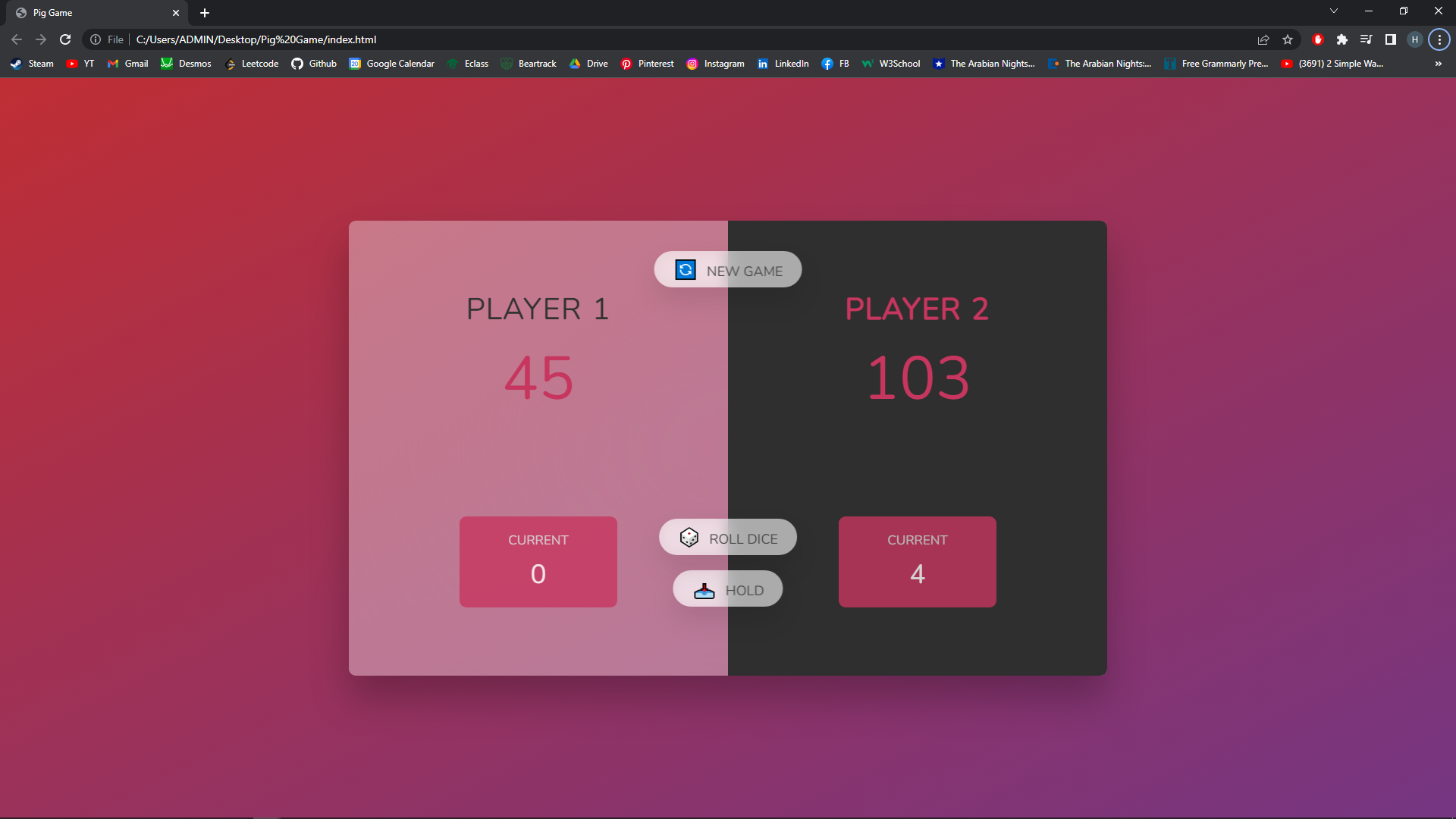 GitHub - skald1311/Pig-Dice-Game: 2 player simple "jeopardy dice game ...