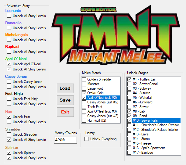 GitHub - stole-panaggio/TMNT-Mutant-Melee-PC-Save-Editor: SaveGame editor for TMNT Mutant Melee ...