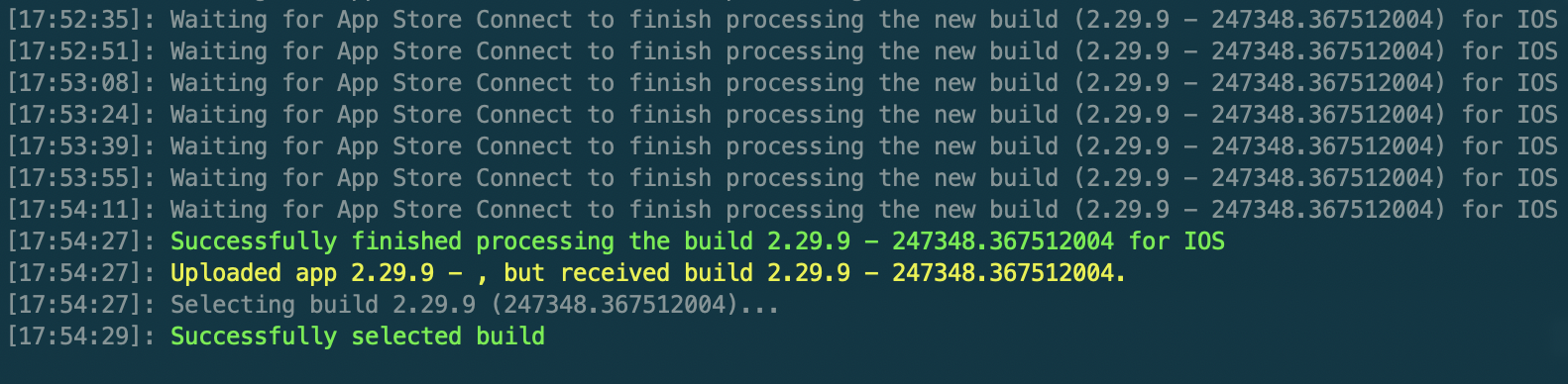 Stall after successfully selecting a build · Issue #16648 · fastlane ...