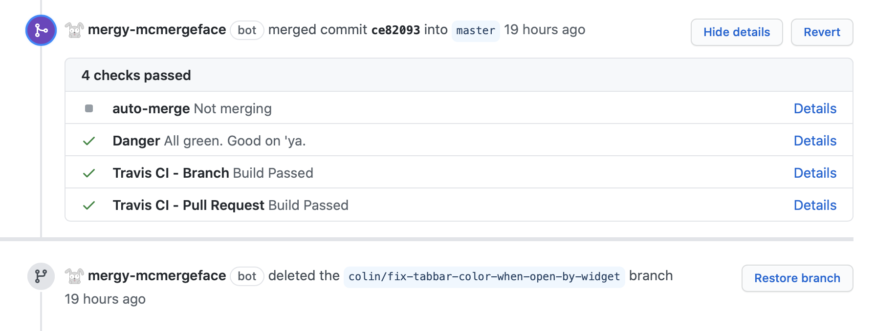 If The Pr Status Is Merged It Shouldnt Keep Checking · Issue 823 · Bobvanderlindenprobot