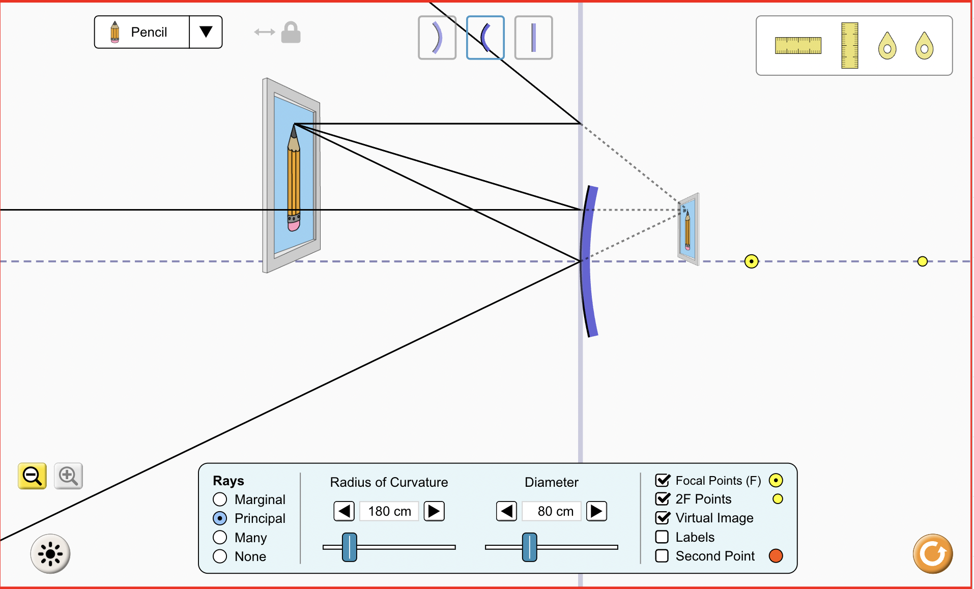 Primary vs secondary focal points, lenses vs mirrors, convex vs concave. · Issue #457 · phetsims ...