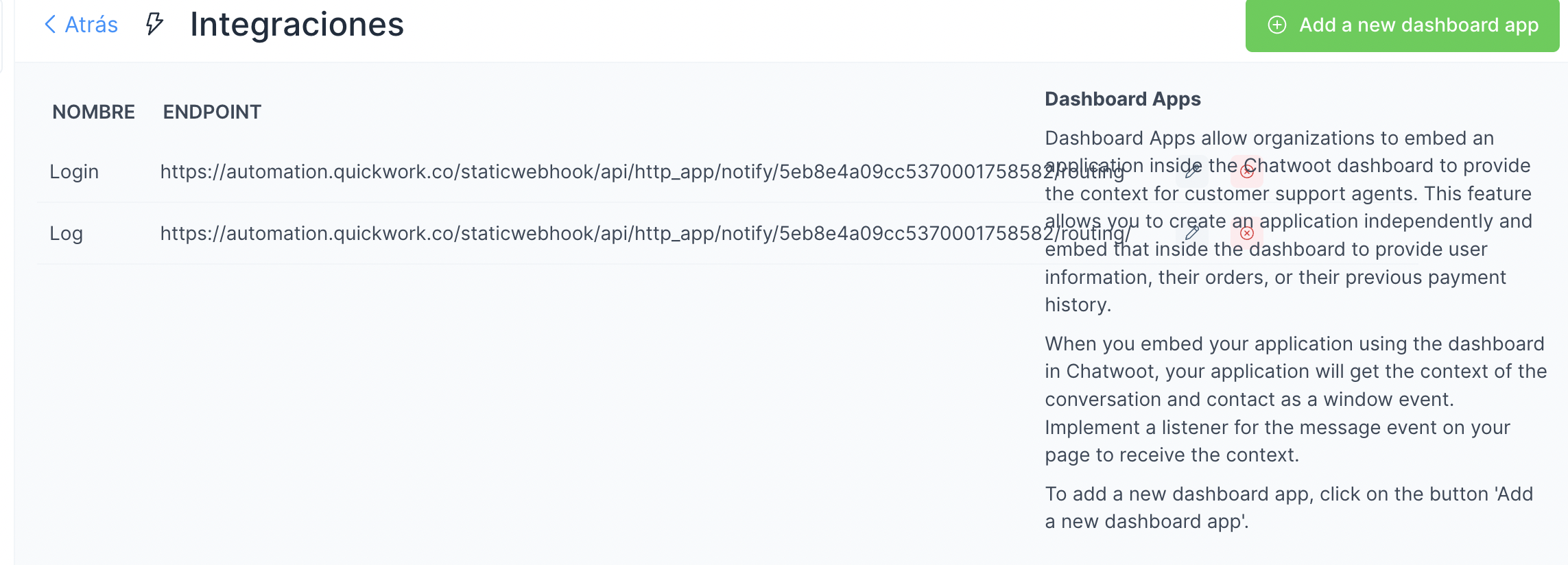 UI - Dashboard Apps v2.7 · Issue #5213 · chatwoot/chatwoot · GitHub