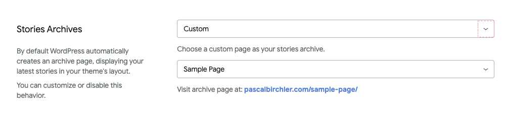 Allow customization of archives page · Issue #4862 · GoogleForCreators/web-stories-wp · GitHub