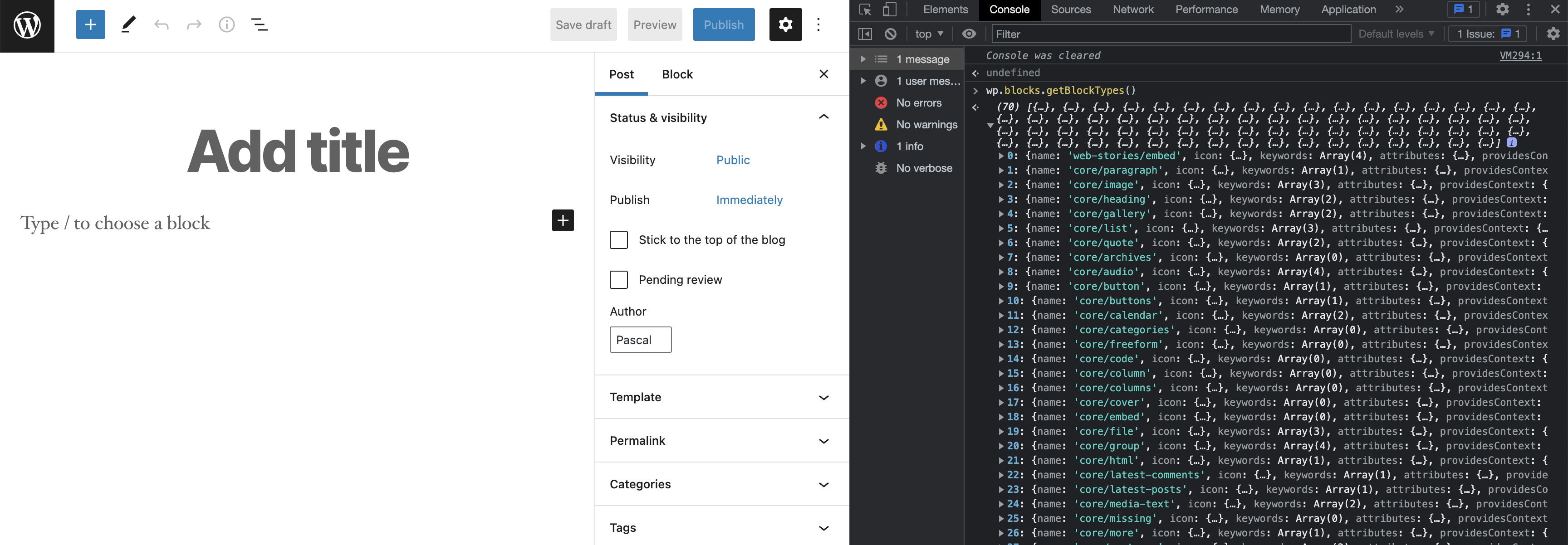 Get list of registered blocks · Issue #12775 · WordPress/gutenberg · GitHub