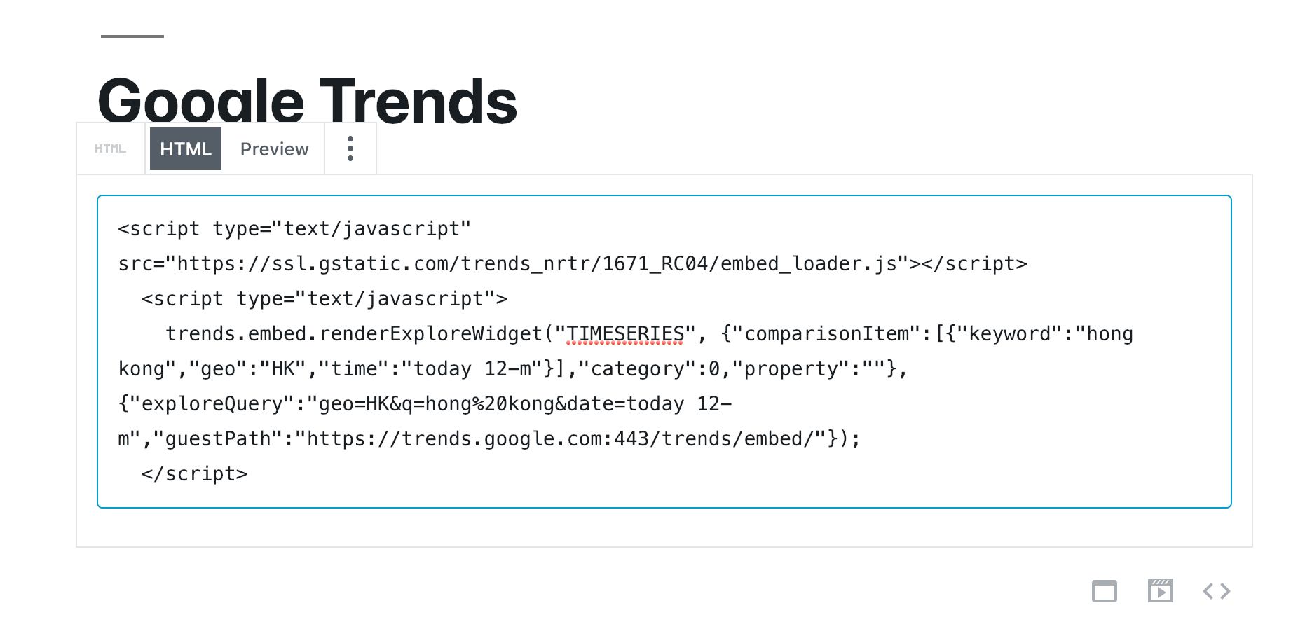 Google Trends embed graphs (Javascript) not working in WordPress 5.0.2 · Issue #13070 ...