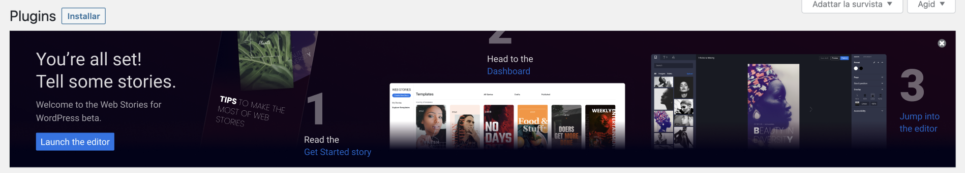 Plugin Activation Message Refinements, Part 2 · Issue #3906 · GoogleForCreators/web-stories-wp ...