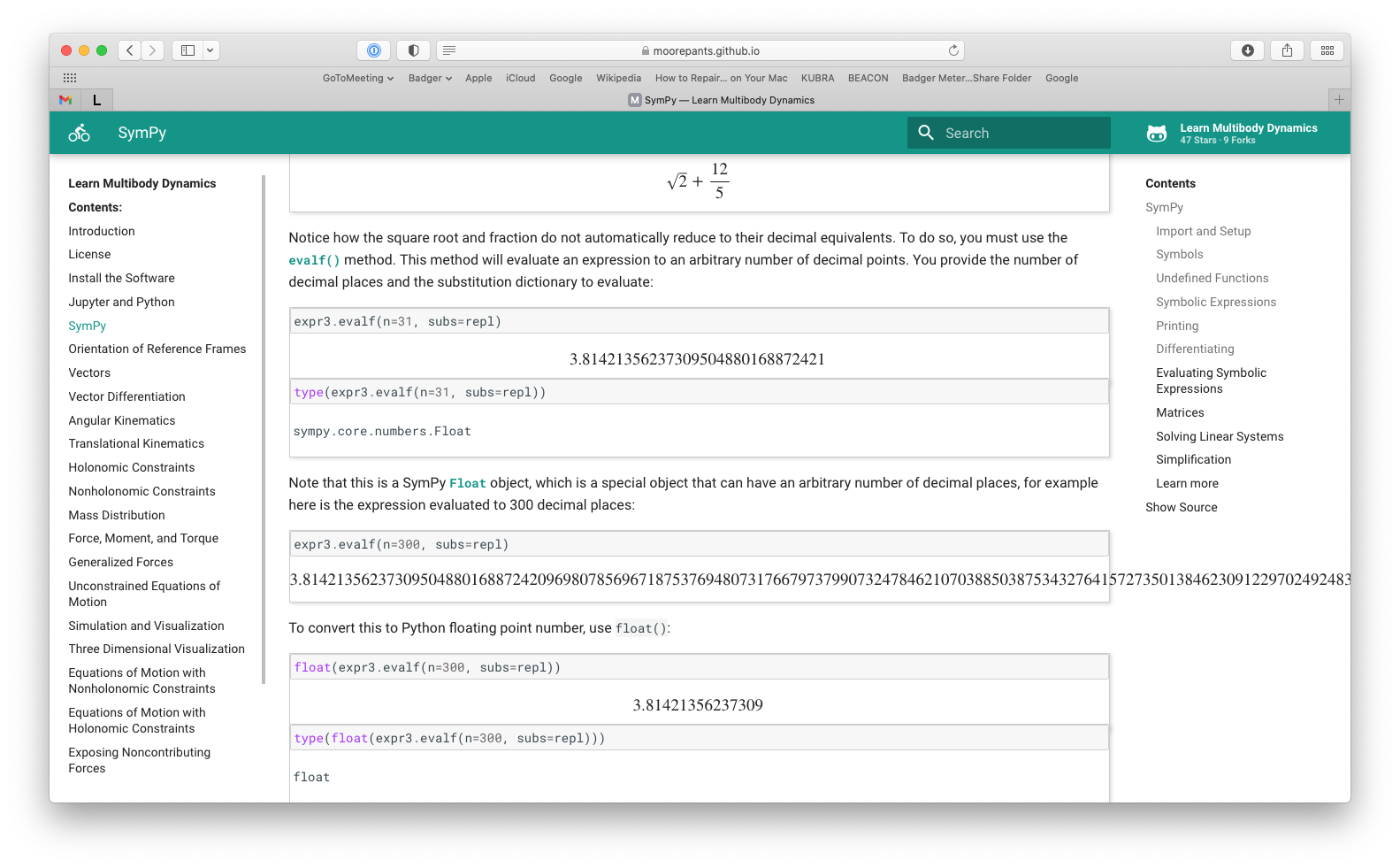 SymPy output exceeds web page width · Issue #91 · moorepants/learn ...