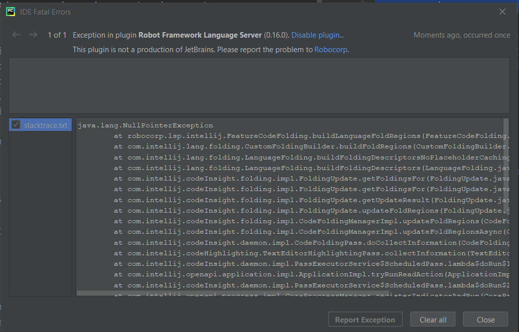 Exception in plugin · Issue #352 · robocorp/robotframework-lsp · GitHub