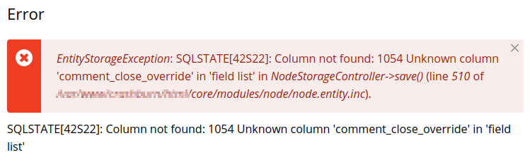 Fixed fatal error on node save after disabling the comment module. · Issue #5470 · backdrop ...