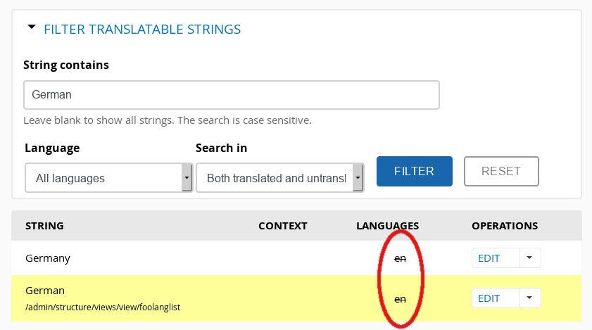 Wrong langcode data on admin/config/regional/translate if default ...