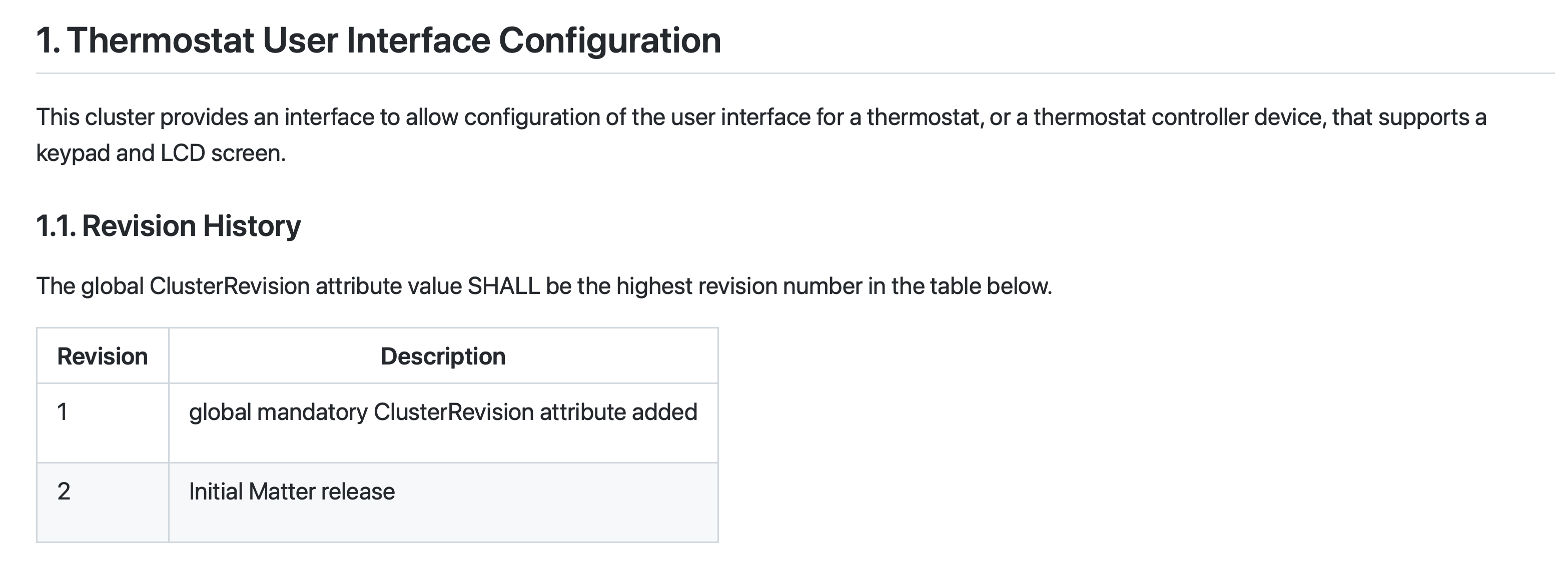 Global Attribute Cluster Revision needs to be fixed for Thermostat User Interface Configuration ...