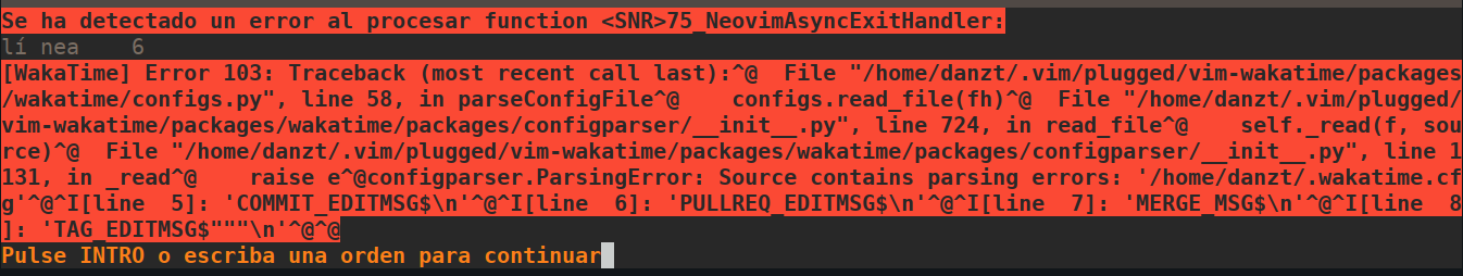 Error detected while processing function 86_NeovimAsyncExitHandler: · Issue #84 · wakatime/vim ...