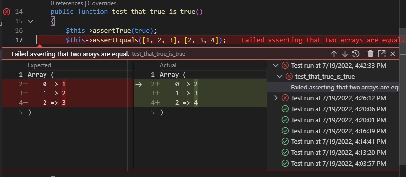 feature: Inline phpunit error messages · Issue #149 · DEVSENSE/phptools-docs · GitHub