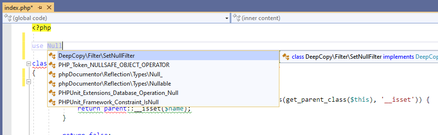 Feature: Enter 'use' followed by completion to automatically populate the full namespace ...