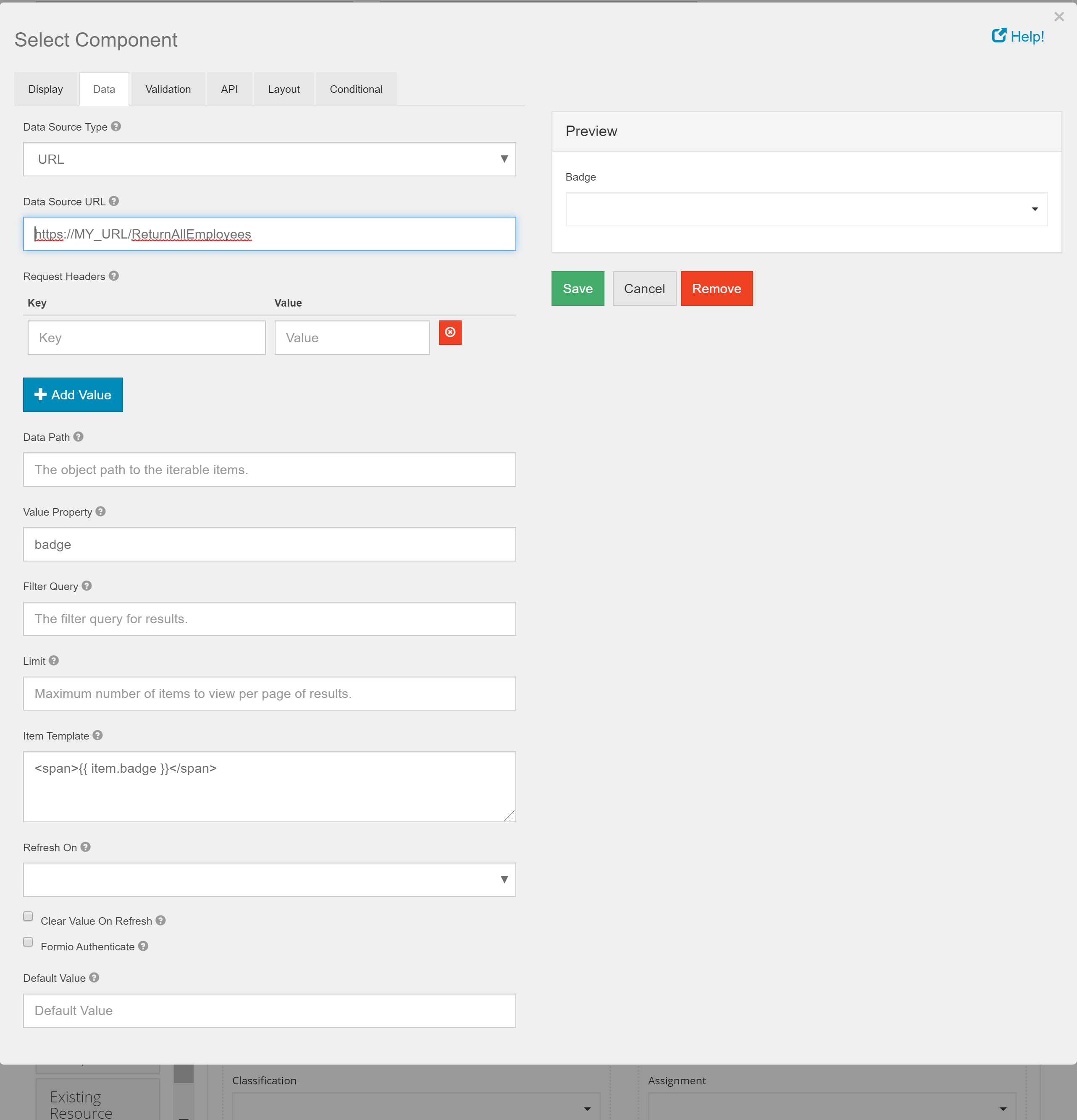 Question Making Call To Url Based On Data In Another Field · Issue