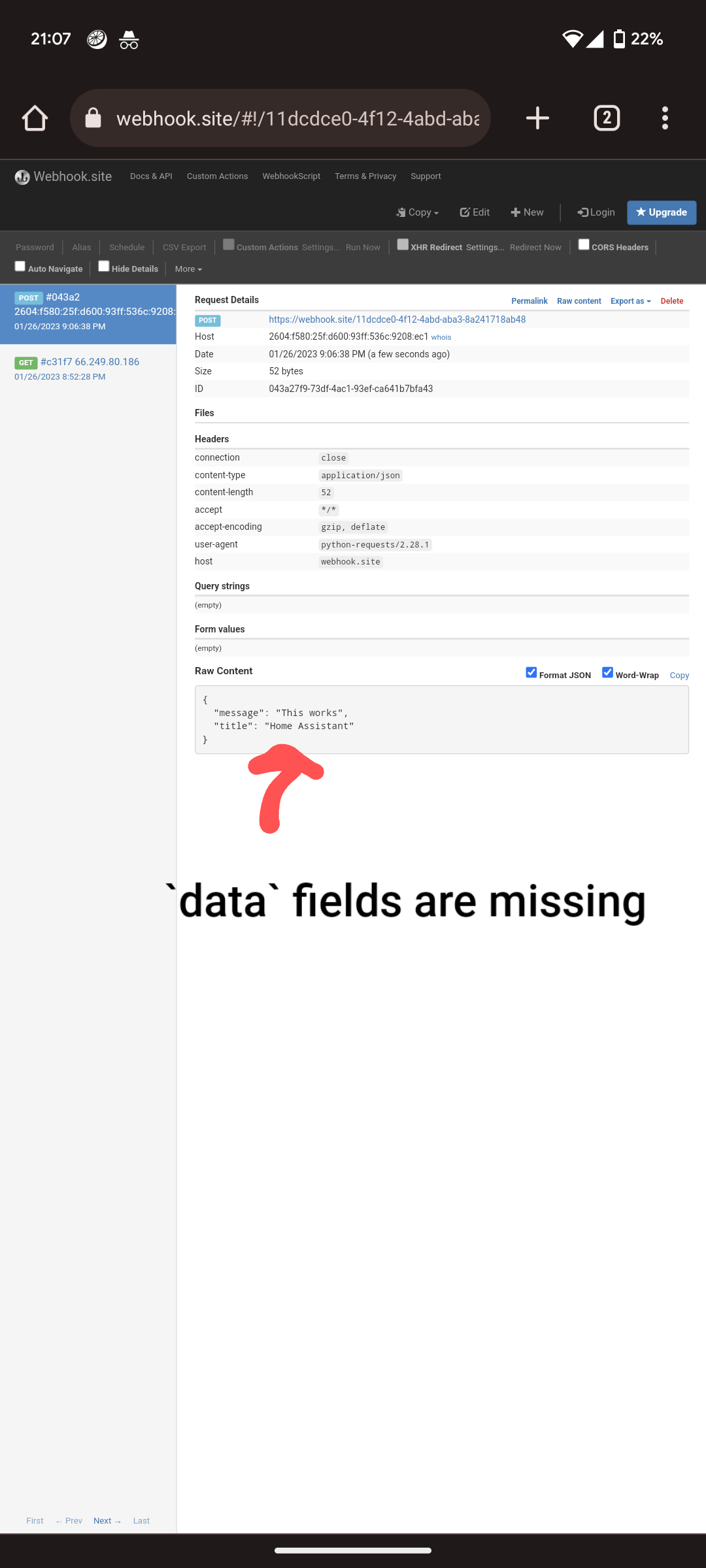 Data from Developer Tools > Service call not included in notify.rest payload · Issue #86818 ...
