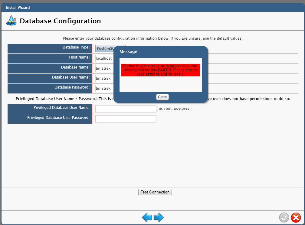 database connection failed · Issue #1 · apnar/docker-image-timetrex · GitHub