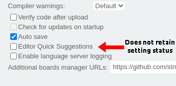 Editor Quick Suggestions isn't Persistent · Issue #358 · arduino/arduino-ide · GitHub