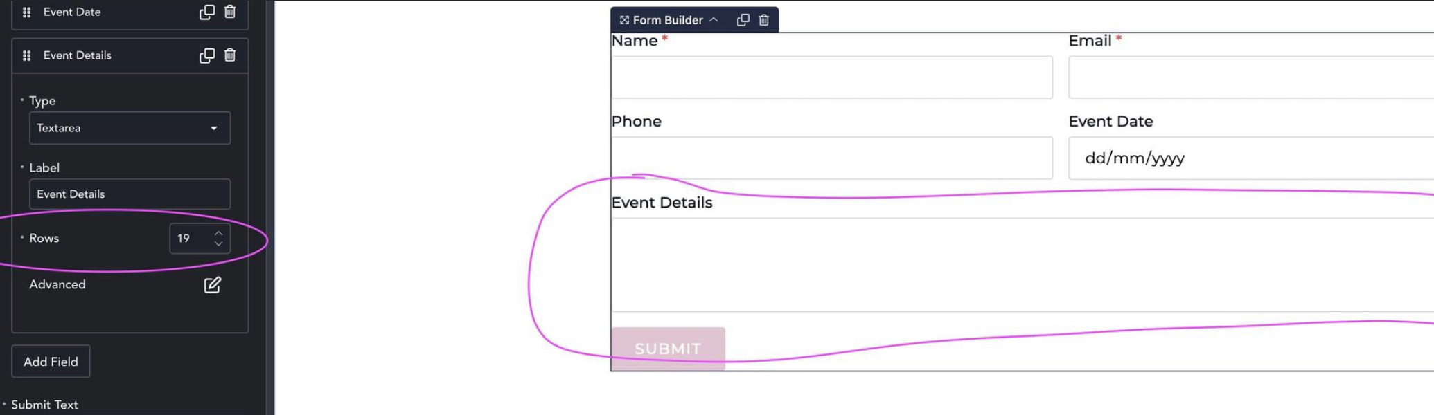 Form builder text area rows not working · Issue #355 · soflyy/breakdance-bugs · GitHub