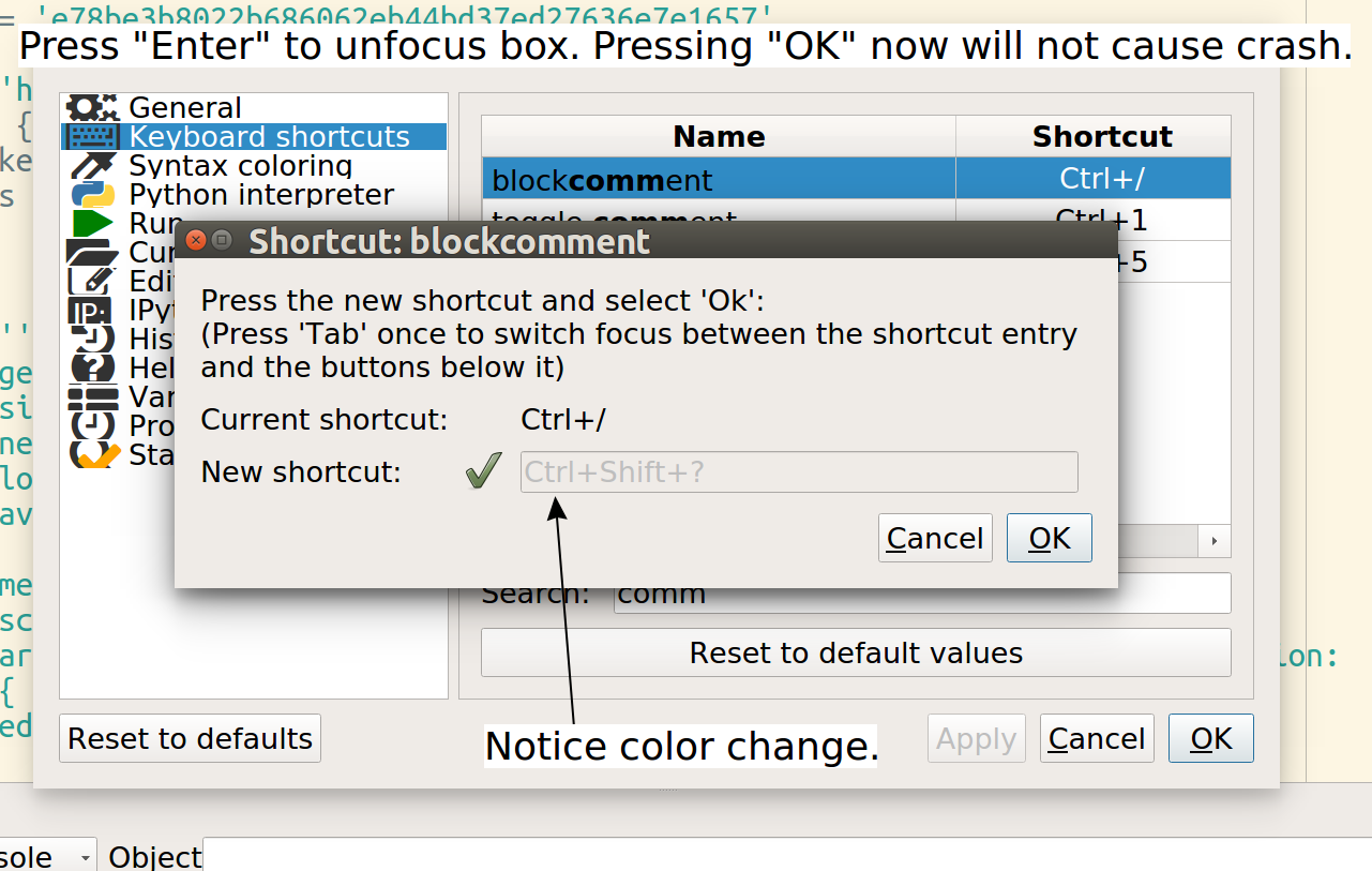 Keyboard Shortcut Change Causes Segmentation Fault · Issue #129 ...