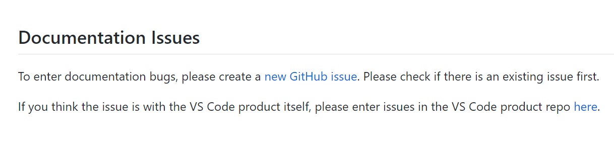 paragraph change in Documentation Issues · Issue #4940 · microsoft/vscode-docs · GitHub