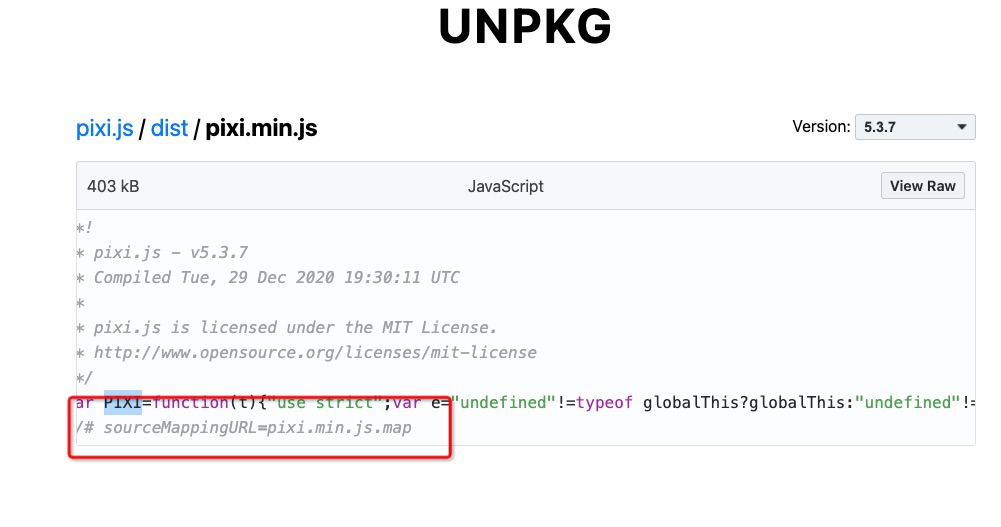 Minimum package, should not output map · Issue #7208 · pixijs/pixijs · GitHub