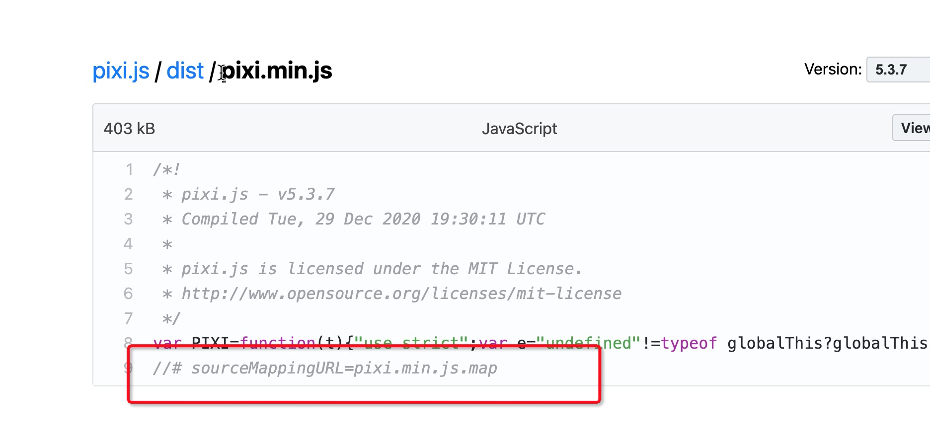 Minimum package, should not output map · Issue #7208 · pixijs/pixijs · GitHub