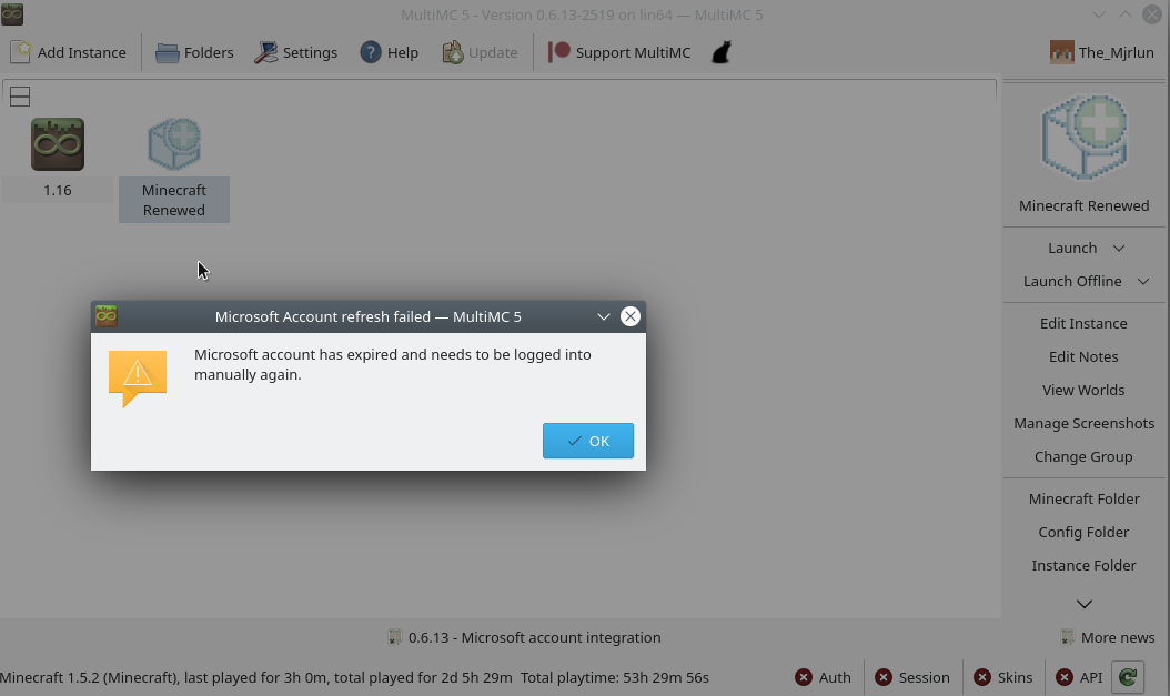 [Linux] (MS accounts) Various issues involving the log in and game startup process · Issue #4170 ...