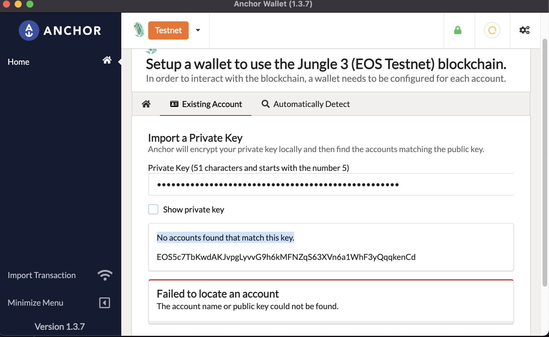 EOS with Jungle 3 · Issue #1307 · greymass/anchor · GitHub