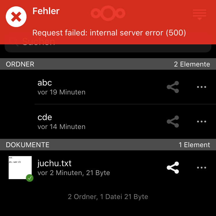 Adding to favorites ends in HTTP error 500 · Issue #939 · nextcloud/ios ...