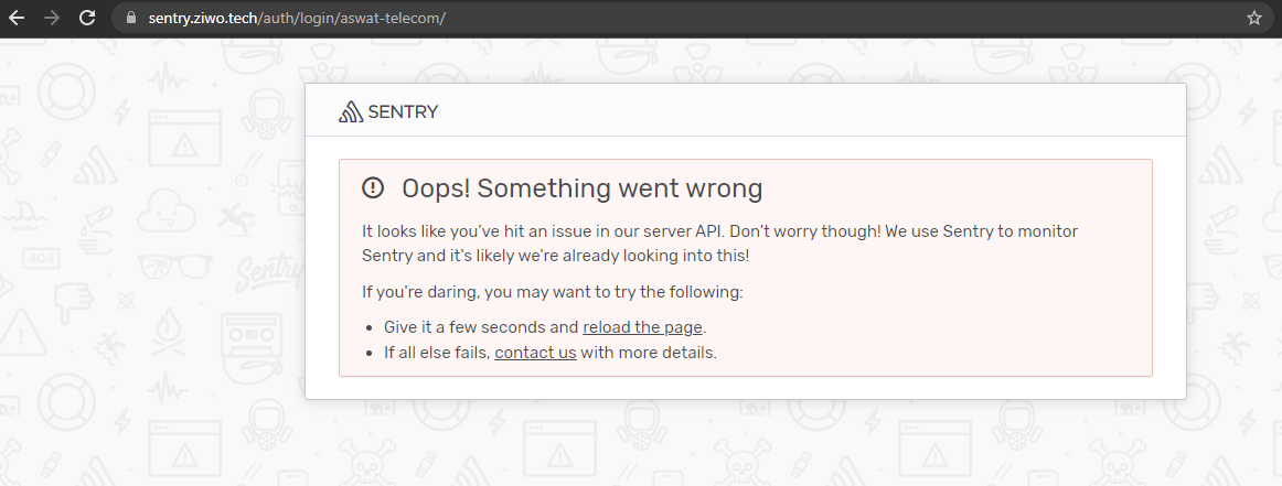 Sentry page gives internal error · Issue #1107 · getsentry/self-hosted · GitHub
