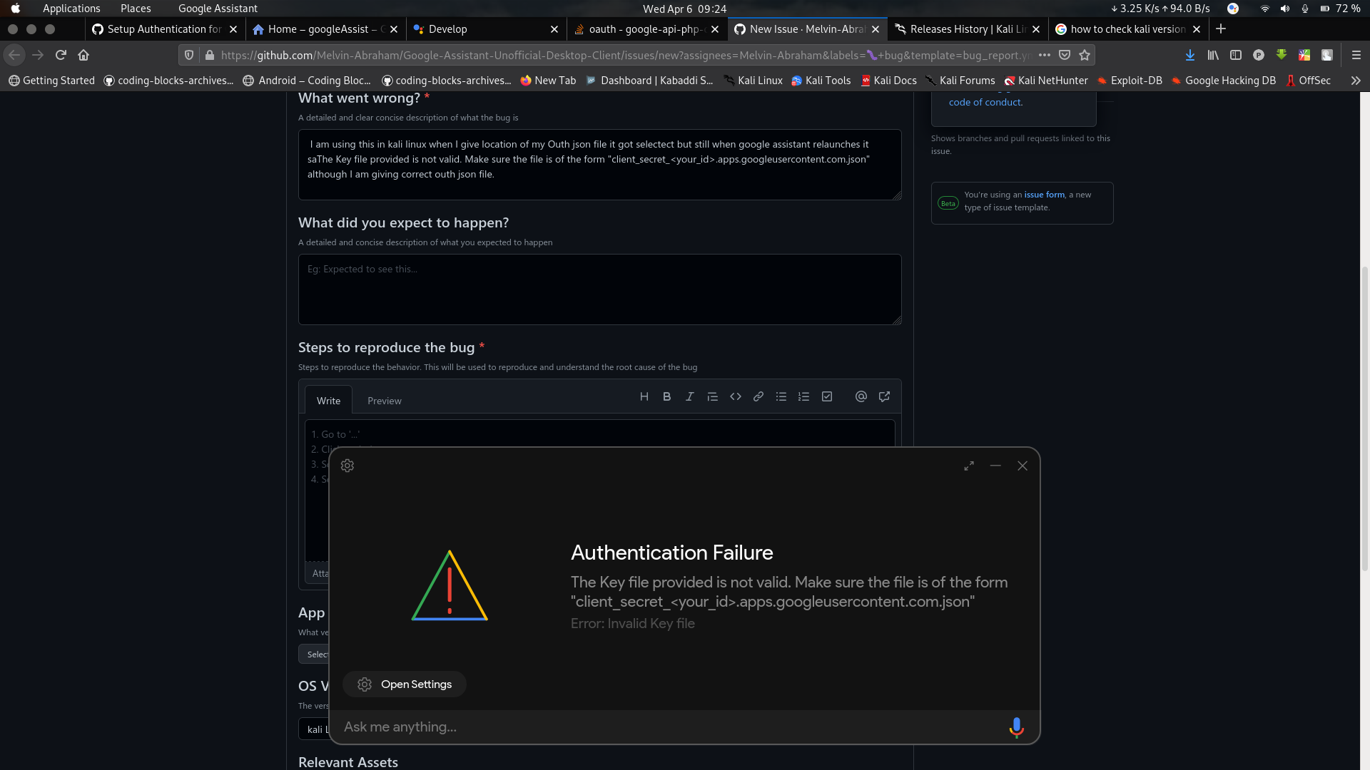 [🐛 Bug]: Authentication Failure · Issue #692 · Melvin-Abraham/Google ...