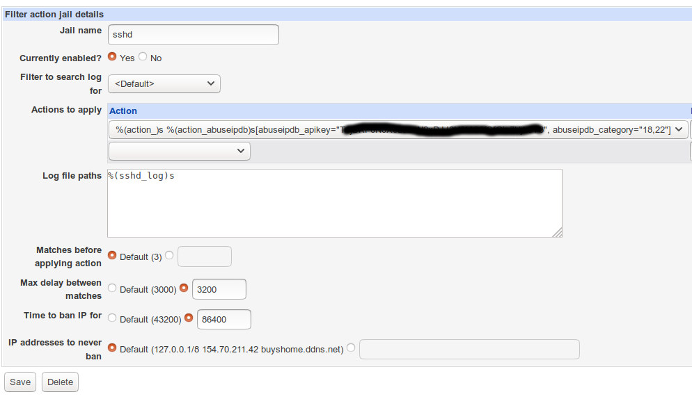 Fail2ban jail save bug with abuseipdb action · Issue #996 · webmin/webmin · GitHub
