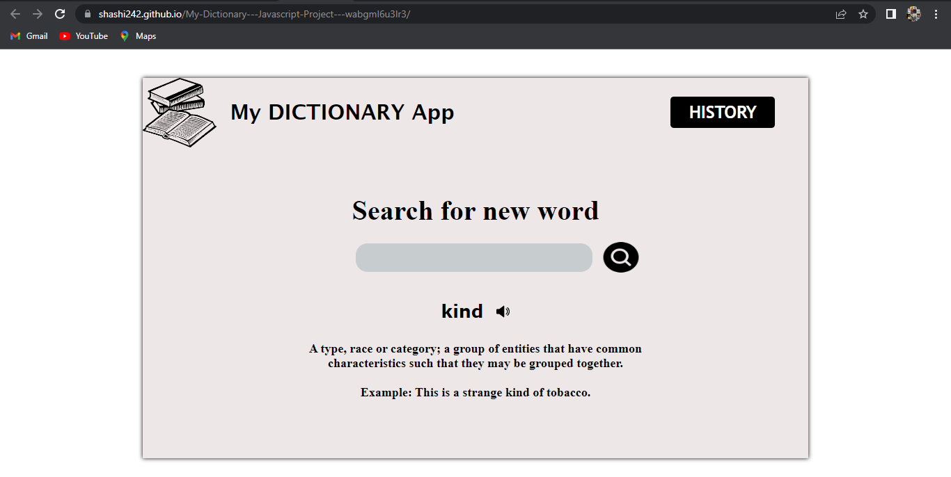 Github Shashi242my Dictionary Javascript Project Wabgml6u3lr3 