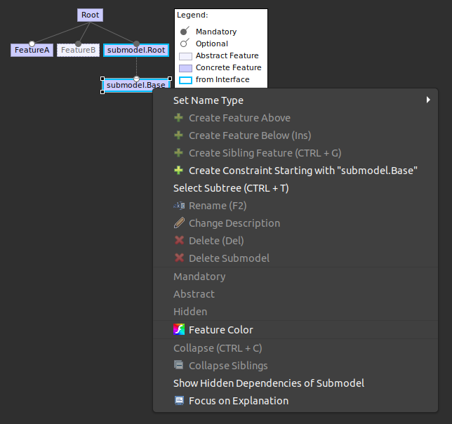 Context menu entries "Mandatory", "Abstract" and "Hidden" of imported features not updated ...