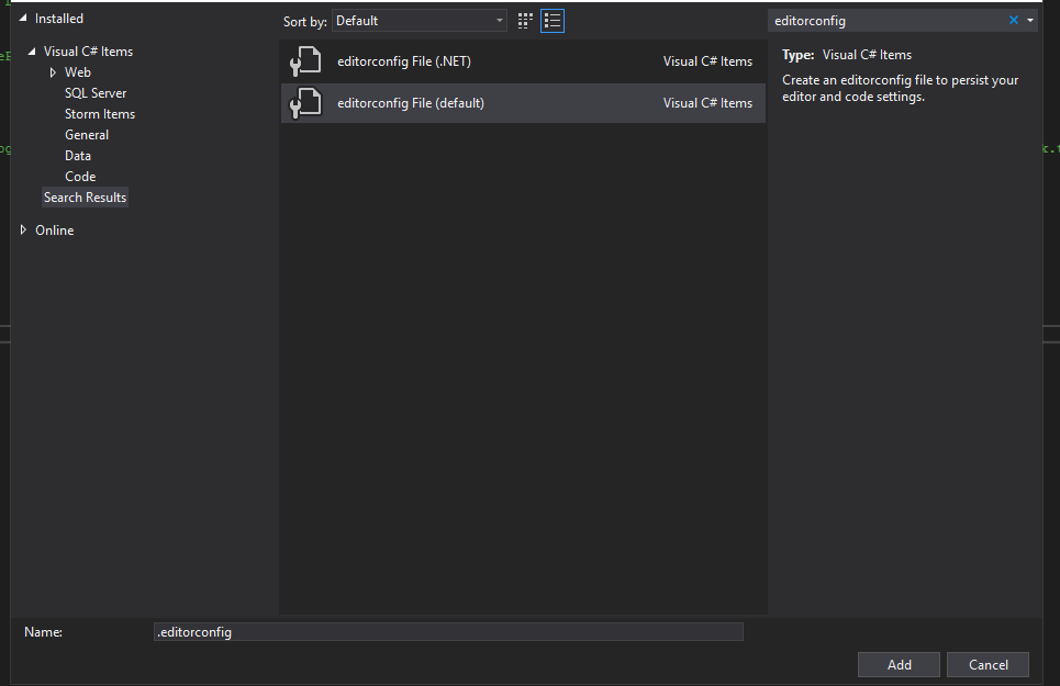 Xml Settings From Editorconfig Should Also Be In Editorconfig Net