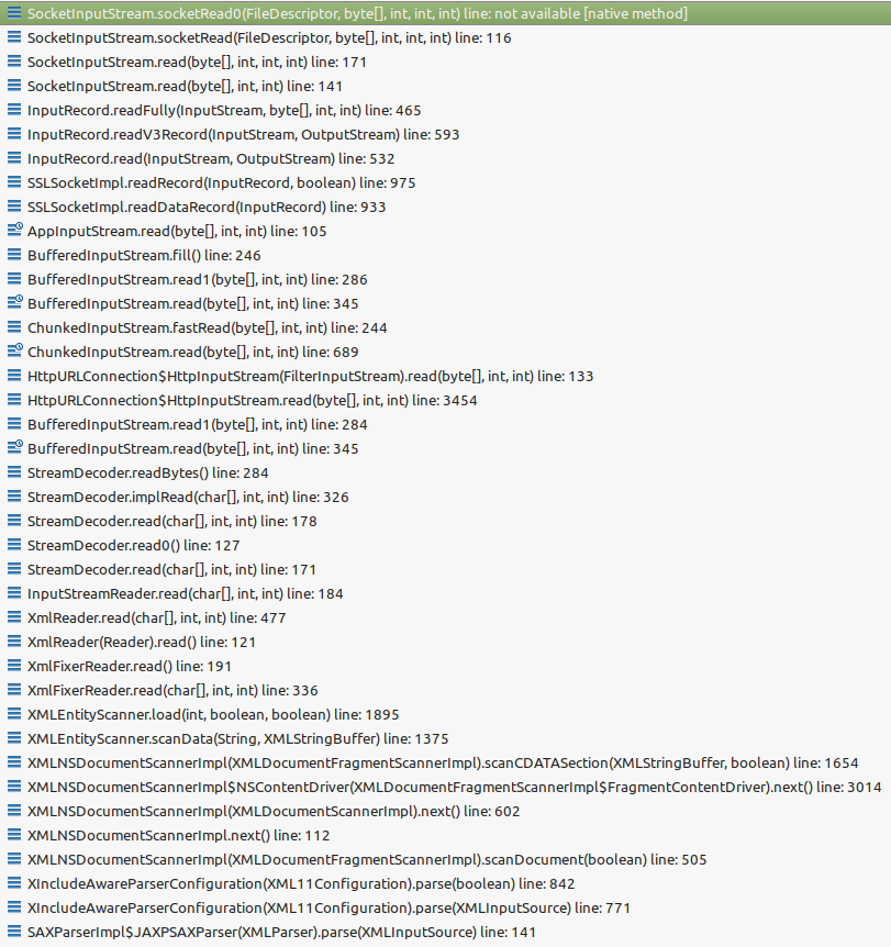 Lockup at: new SyndFeedInput().build(new XmlReader(new URL(url))) · Issue #444 · rometools/rome ...