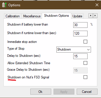 WinNUT ignores Shutdown on FSD Signal option, always shuts down · Issue #55 · nutdotnet/WinNUT ...