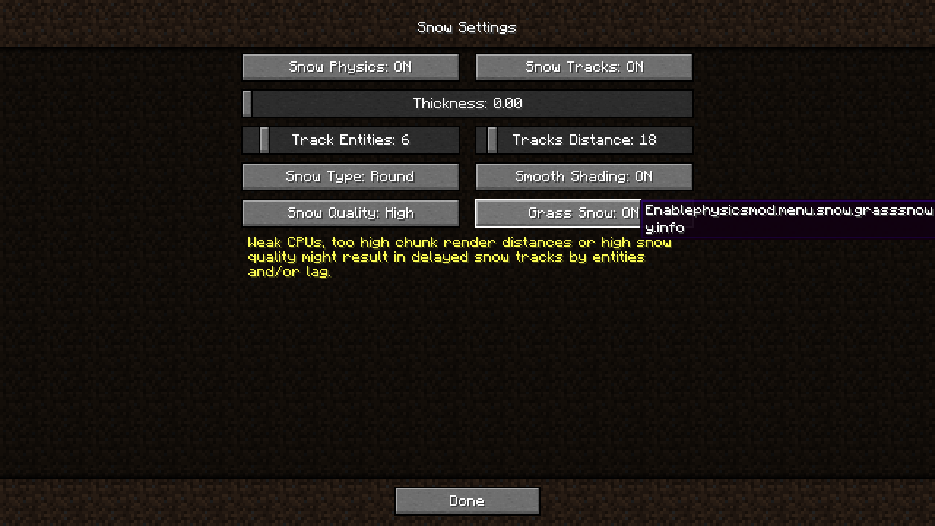Grass Snow Description [BUG] · Issue #463 · haubna/PhysicsMod · GitHub