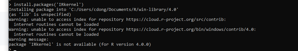 IRkernel is not available on R v.4.0.0. · Issue #660 · IRkernel/IRkernel · GitHub