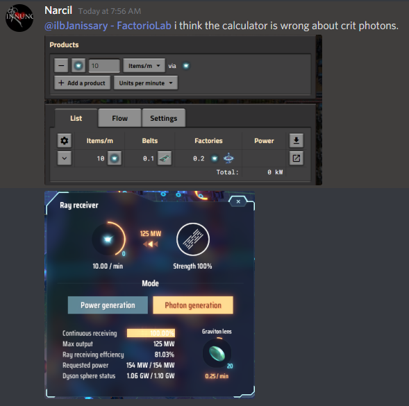 Critical photon recipe time incorrect · Issue #387 · factoriolab/factoriolab · GitHub