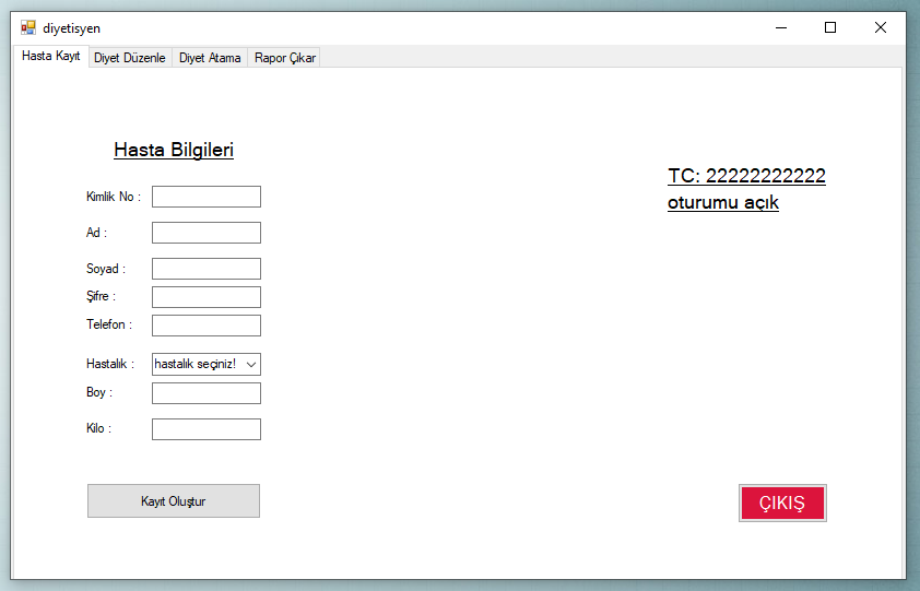 GitHub - gorkemmt/Diyetisyen-Doktor-Kullanimi-Amacli-Uygulama
